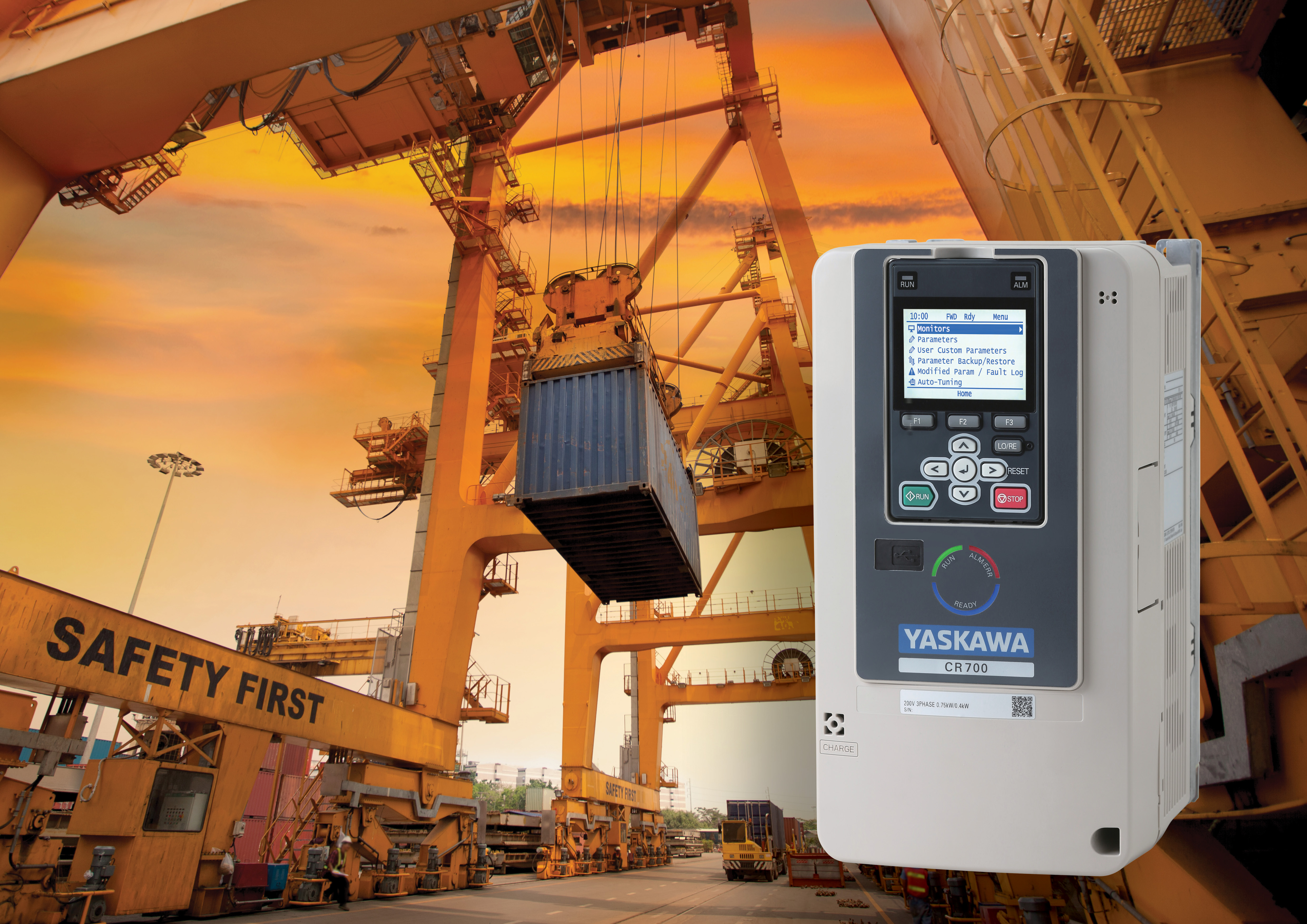 CR700 inverter from Yaskawa for secure and efficient crane operation